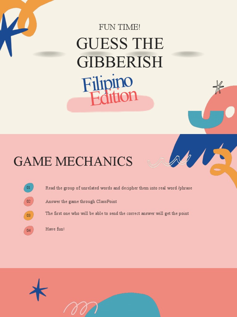 Guess The Gibberish Presentation - PPTX Version 1 | PDF