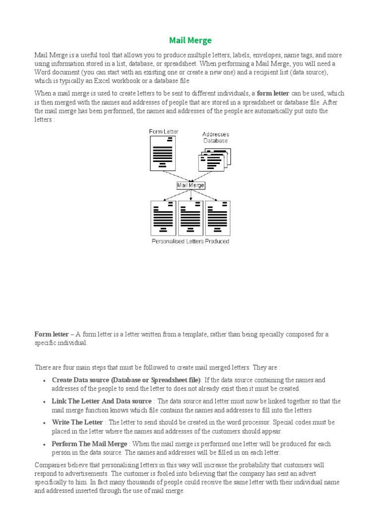 Mail Merge | PDF | Mail | Microsoft Excel