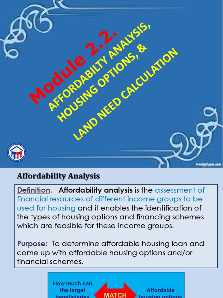 MODULE 2.2 Affordability Analysis & Affordable Options | PDF | Poverty ...