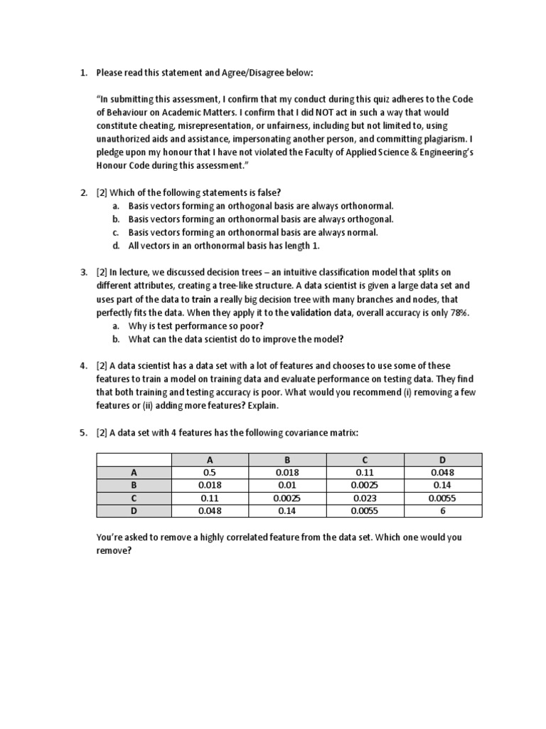 Midterm - APS1070 - 2020 - 05 Summer | PDF | Receiver Operating Characteristic | Applied Mathematics