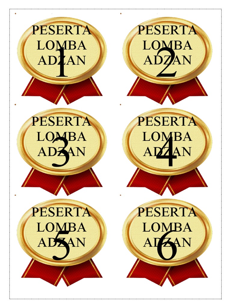 Nomor Peserta Lomba Adzan | PDF
