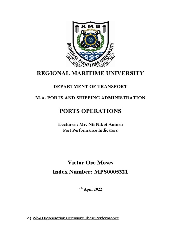 Port Performance Indicators | Download Free PDF | Performance Indicator ...