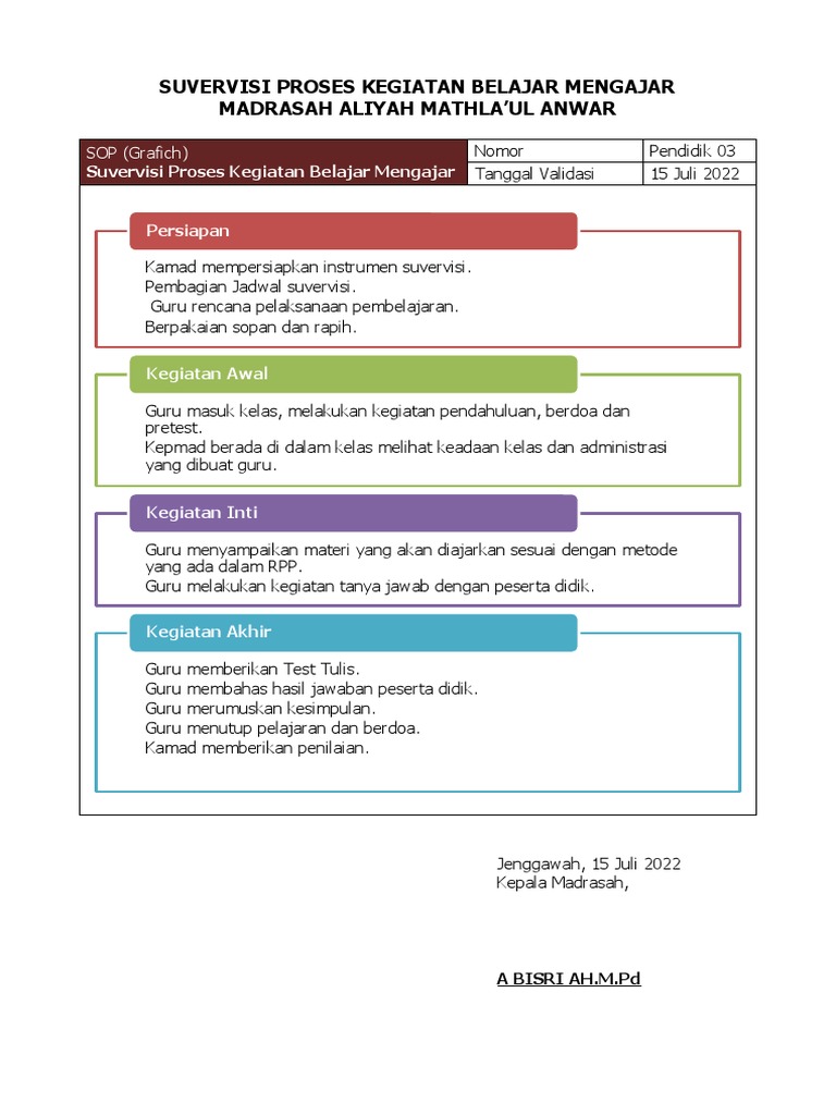 Sop Proses KBM | PDF