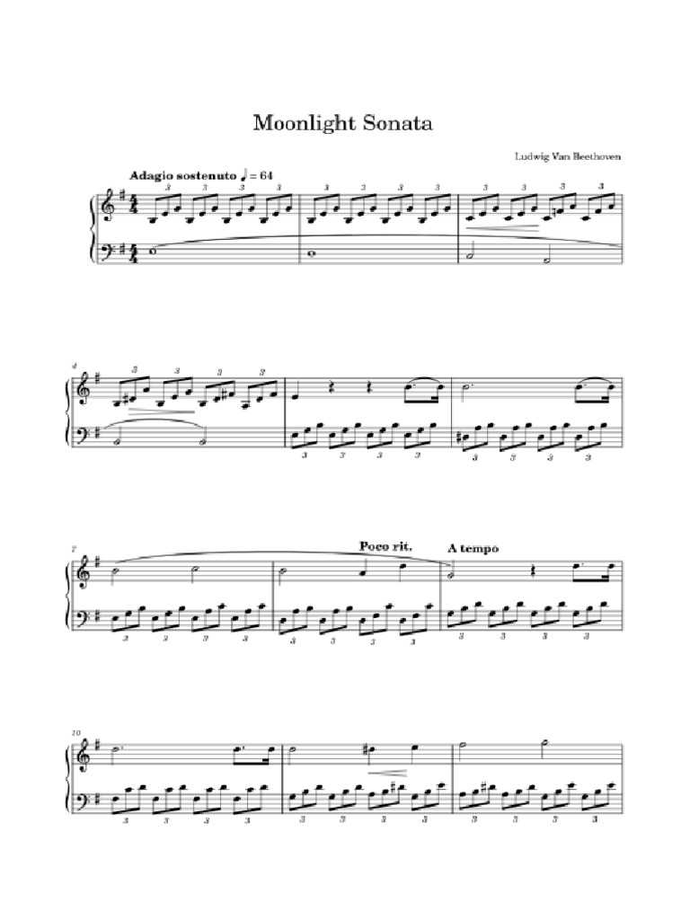 Moonlight Sonata Sheet Music | PDF