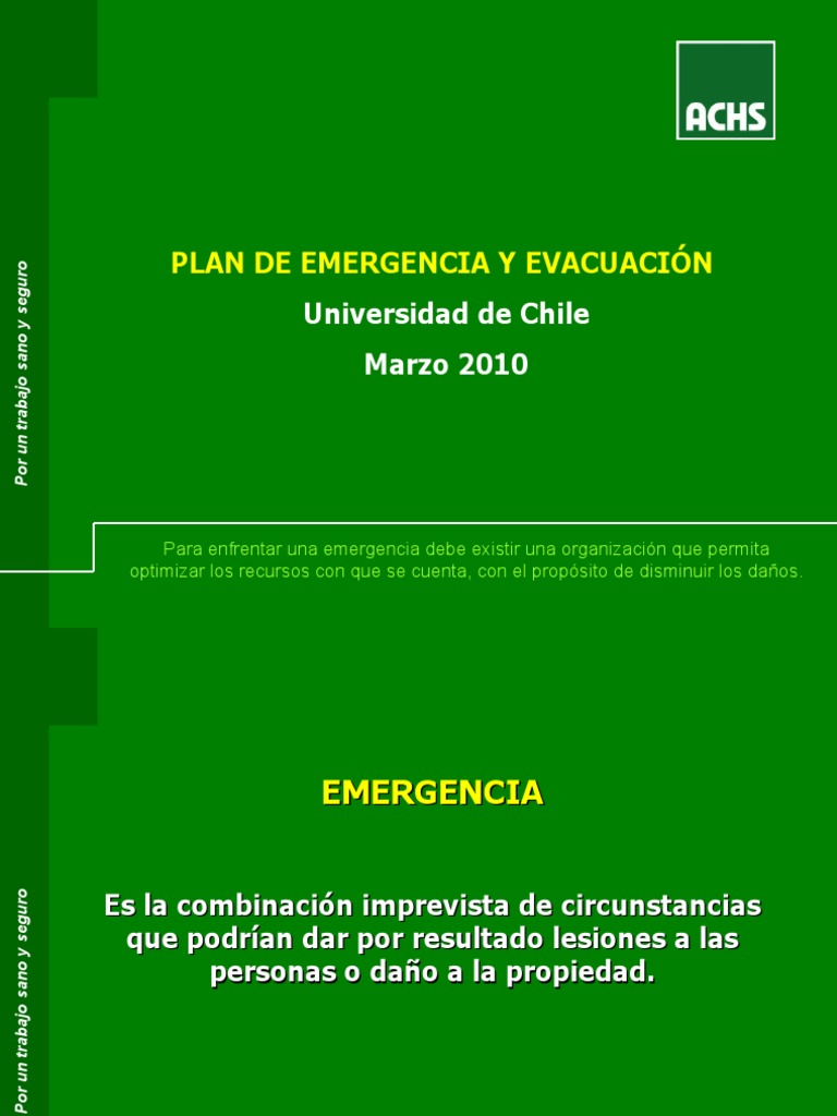 Plan de Emergencia para Reunion Cphys 2 | PDF