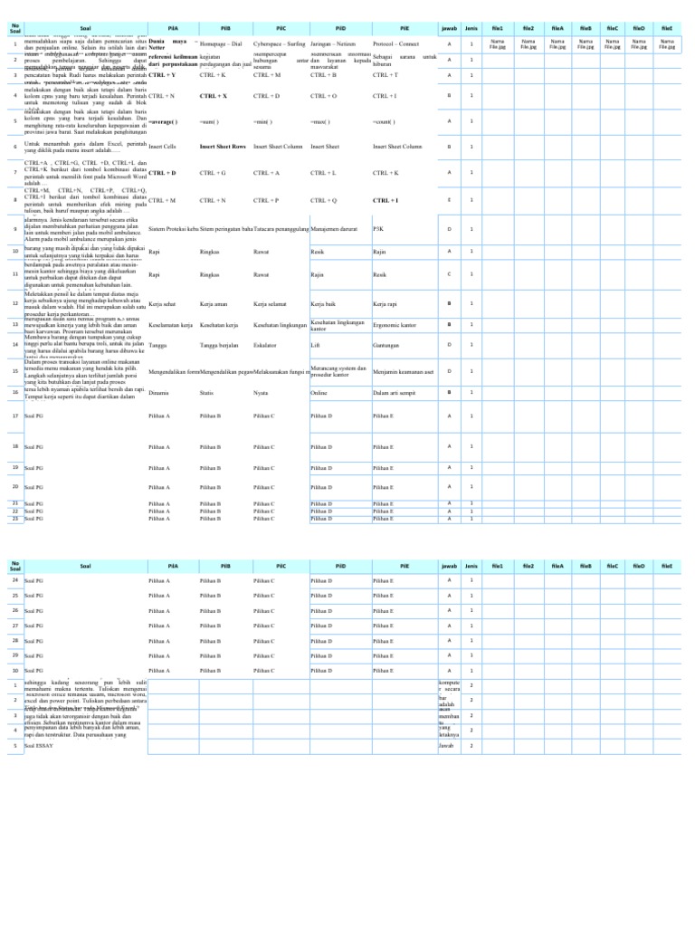 Soal Hots Excel XMP | PDF