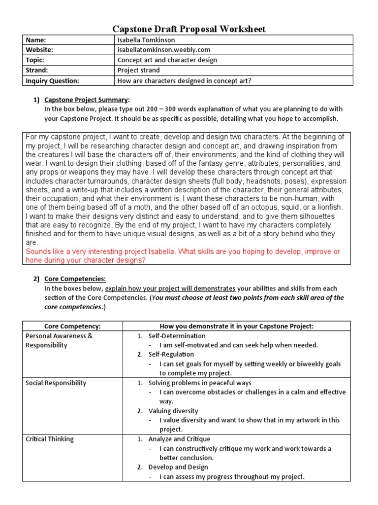 CLC 12 - Capstone Draft Proposal Worksheet | PDF | Thought | Critical ...