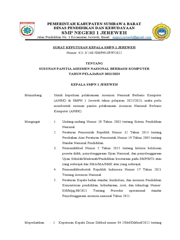 SK Panitia Anbk 2022 | PDF