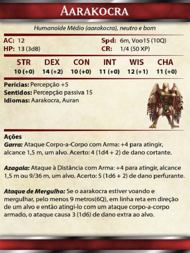 D&D 5E - Cartas - Bestiario Dos Monstros - Ordenar Paginas | PDF