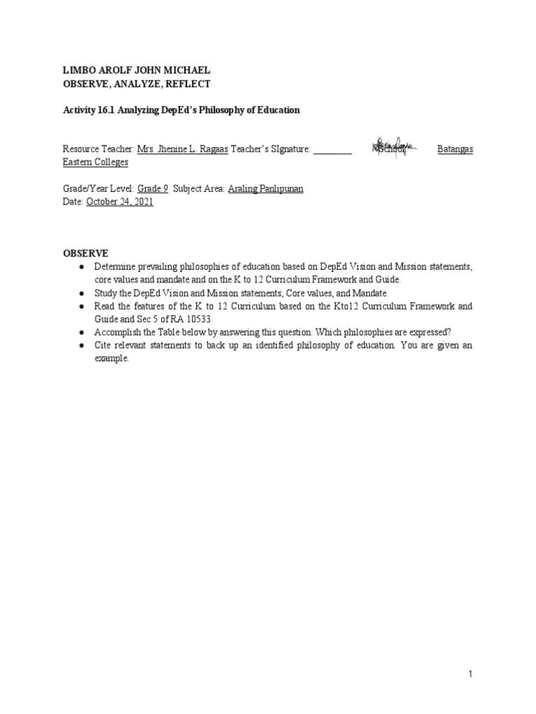 Episode 16 FS 1 | PDF | Learning | Teaching Method