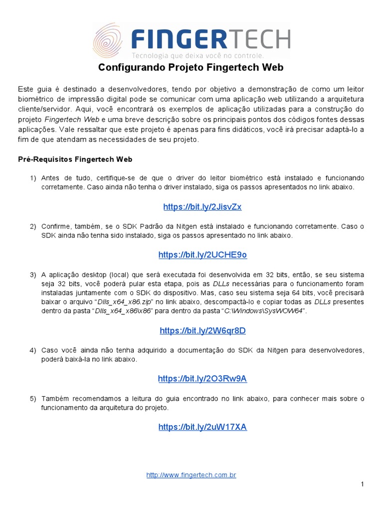 Guia FingertechWeb Projetos | PDF | Rede mundial de computadores | Internet e Web