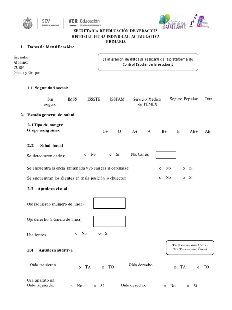 Formato Fia Primaria 2022 | PDF | Índice de masa corporal | Ciencias de ...