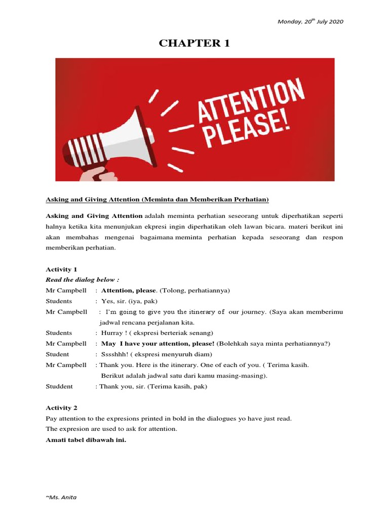 Meminta dan Memberi Perhatian | PDF