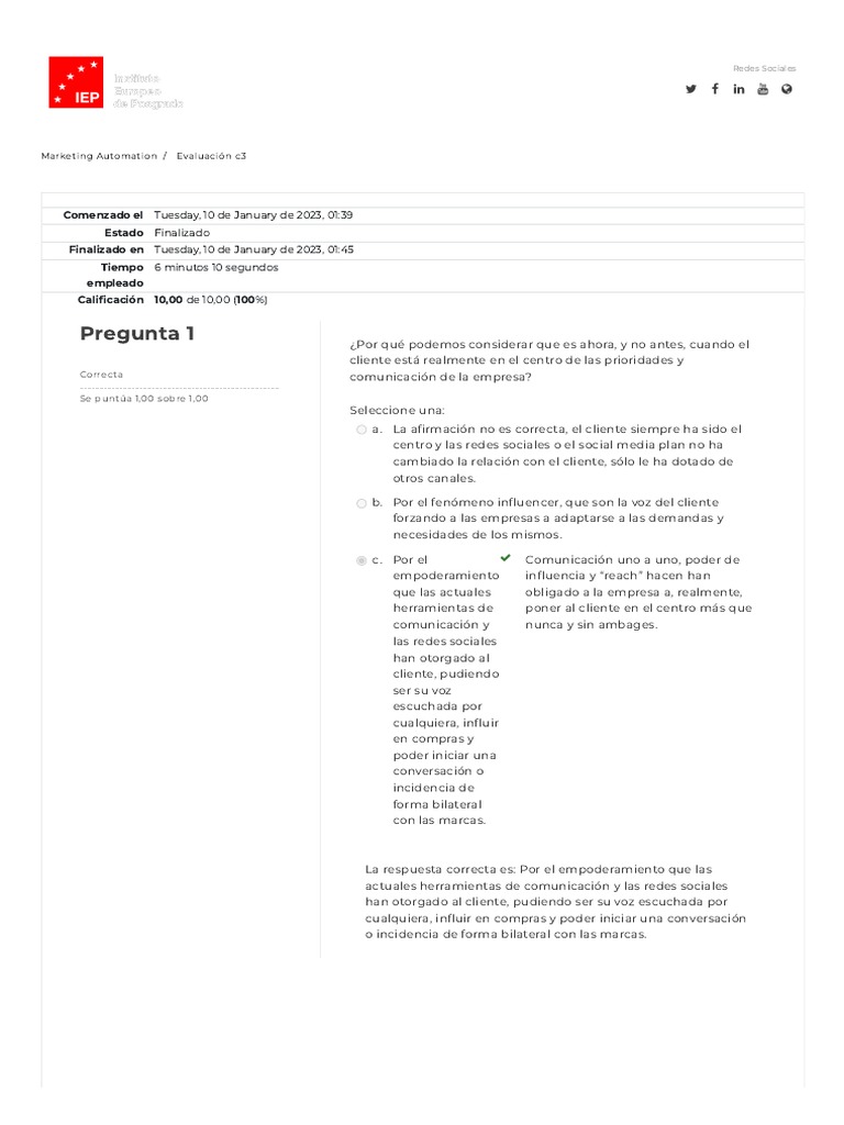 Evaluación c3 - Marketing Automation | PDF | Servicio al Cliente ...