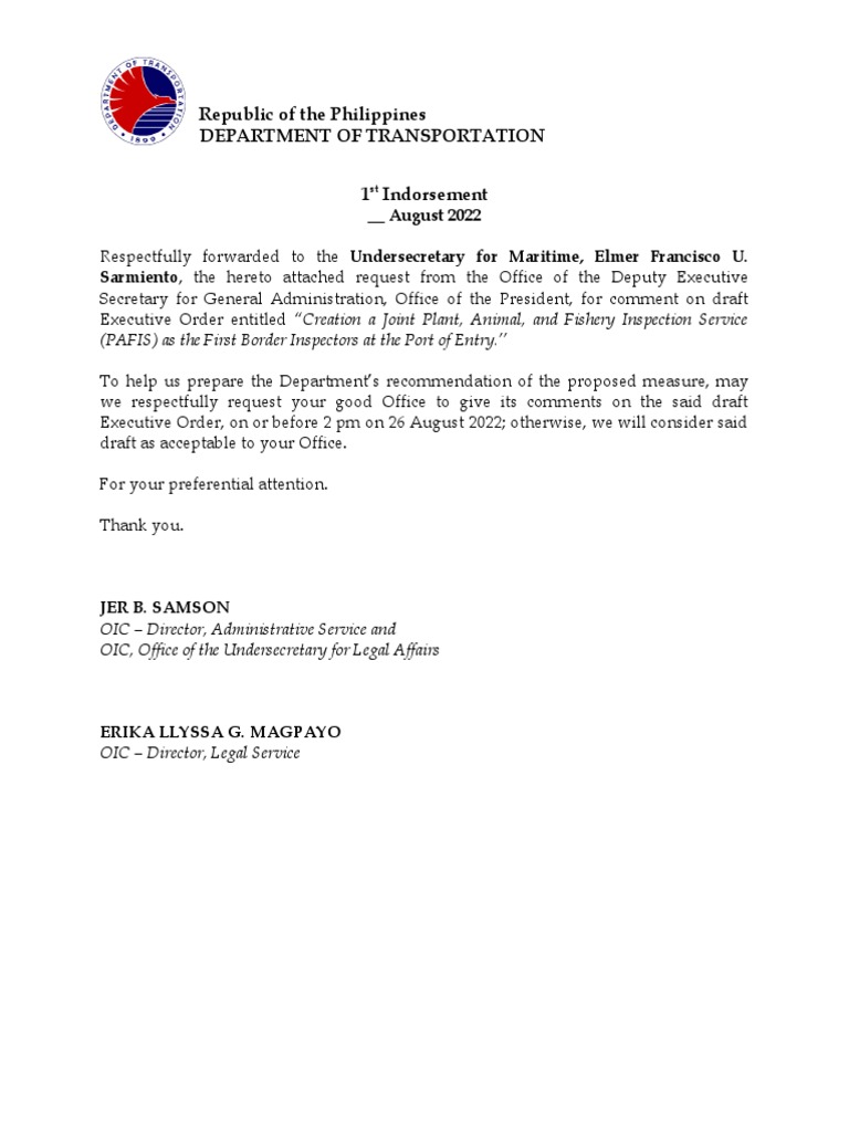 Sample Endorsement Letter | PDF