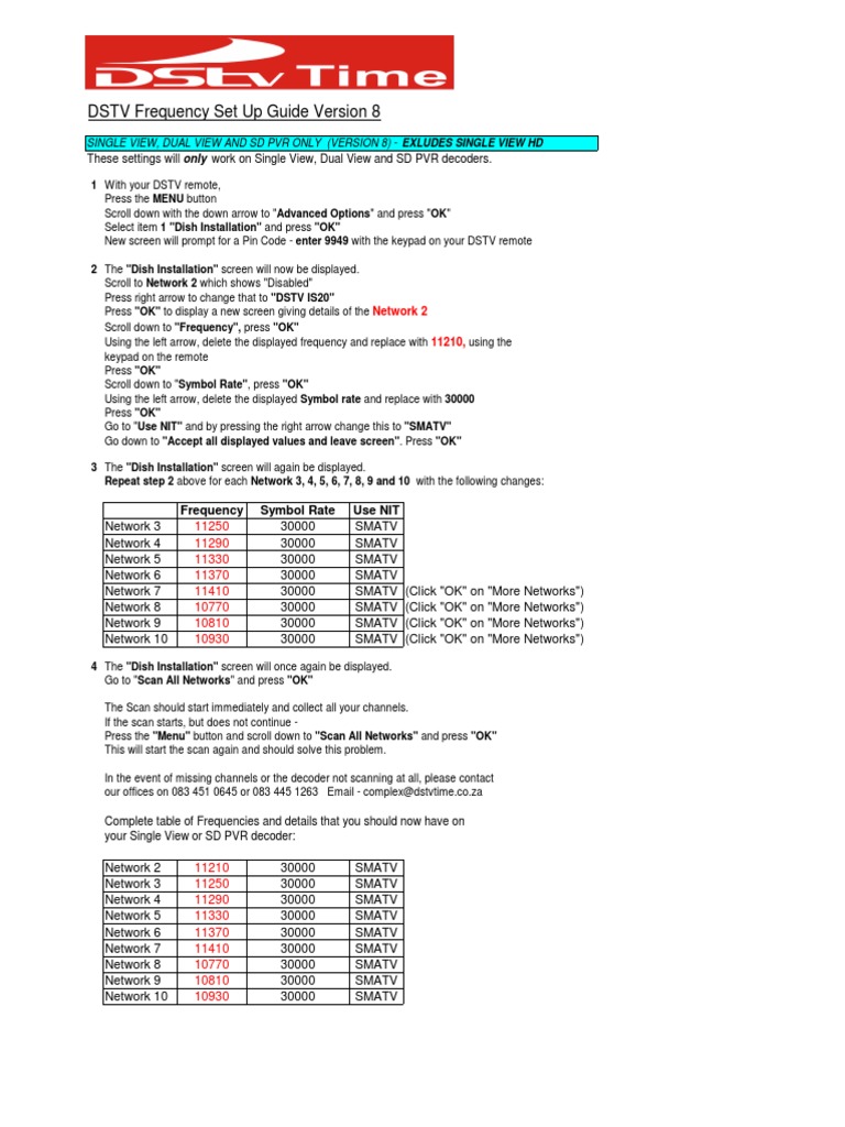 A Comprehensive Guide for Configuring DSTV Frequency Settings on ...