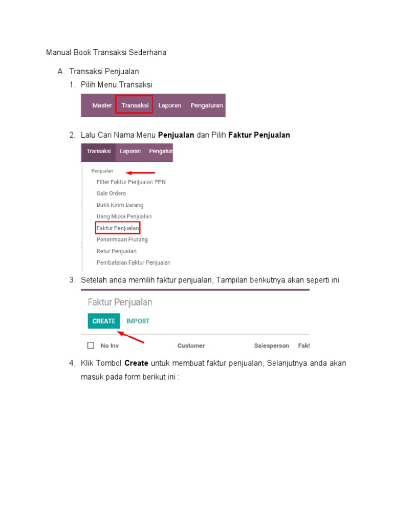 Manual Book Sederhana | PDF