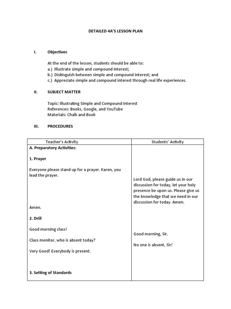 Grade 11 Gen-Math Lesson Plan-1 | PDF | Debt | Interest