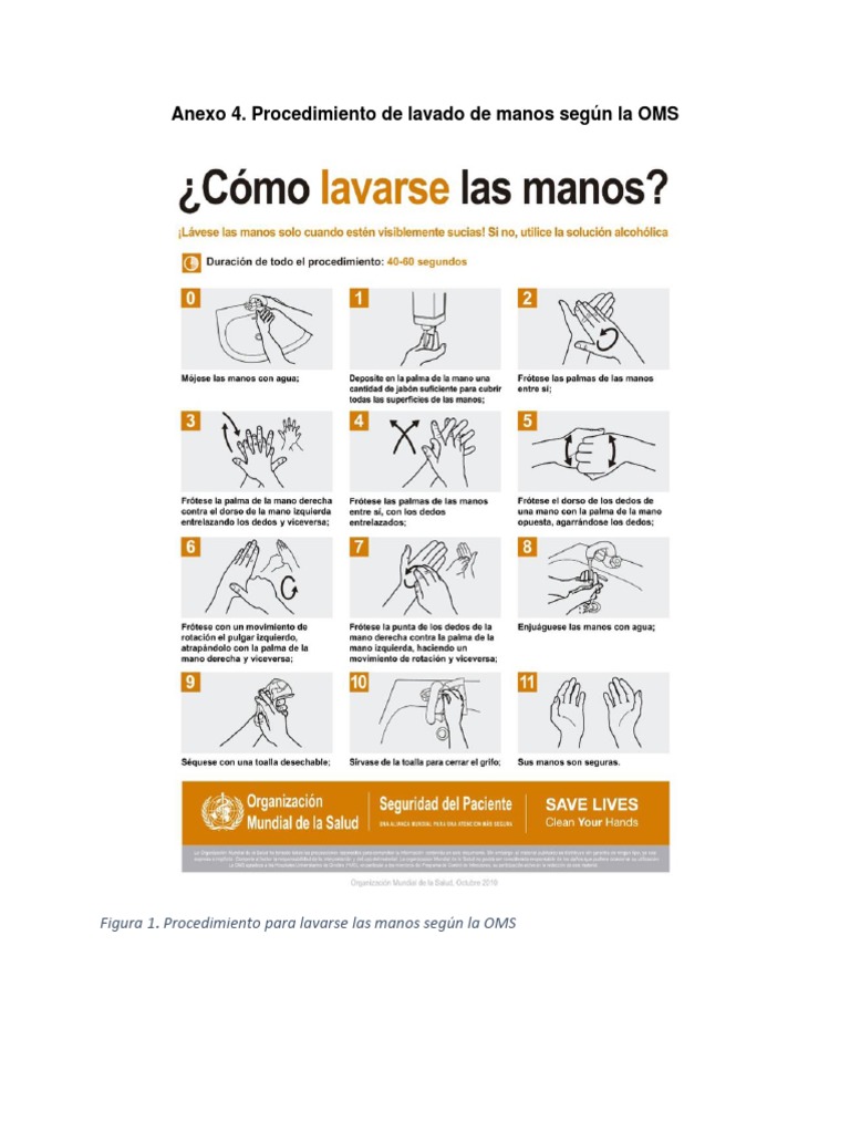 Anexo 4. Procedimeinto Lavado de Manos Oms | PDF