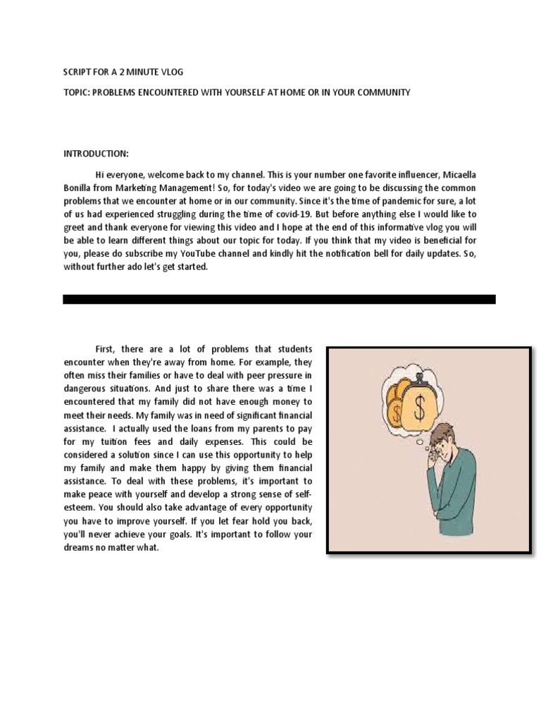 Script For A 2 Minute Vlog | PDF | Thought | Communication