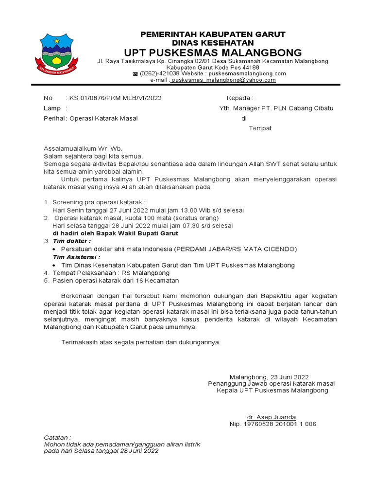 Surat Operasi Katarak | PDF