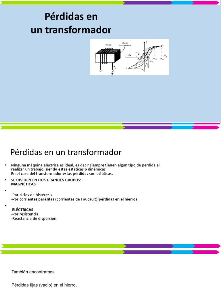 Los tipos de pérdidas en un transformador y su explicación | PDF | Transformador | Inductor