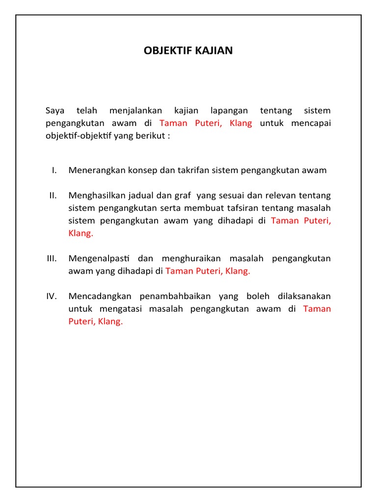OBJEKTIF KAJIAN | PDF