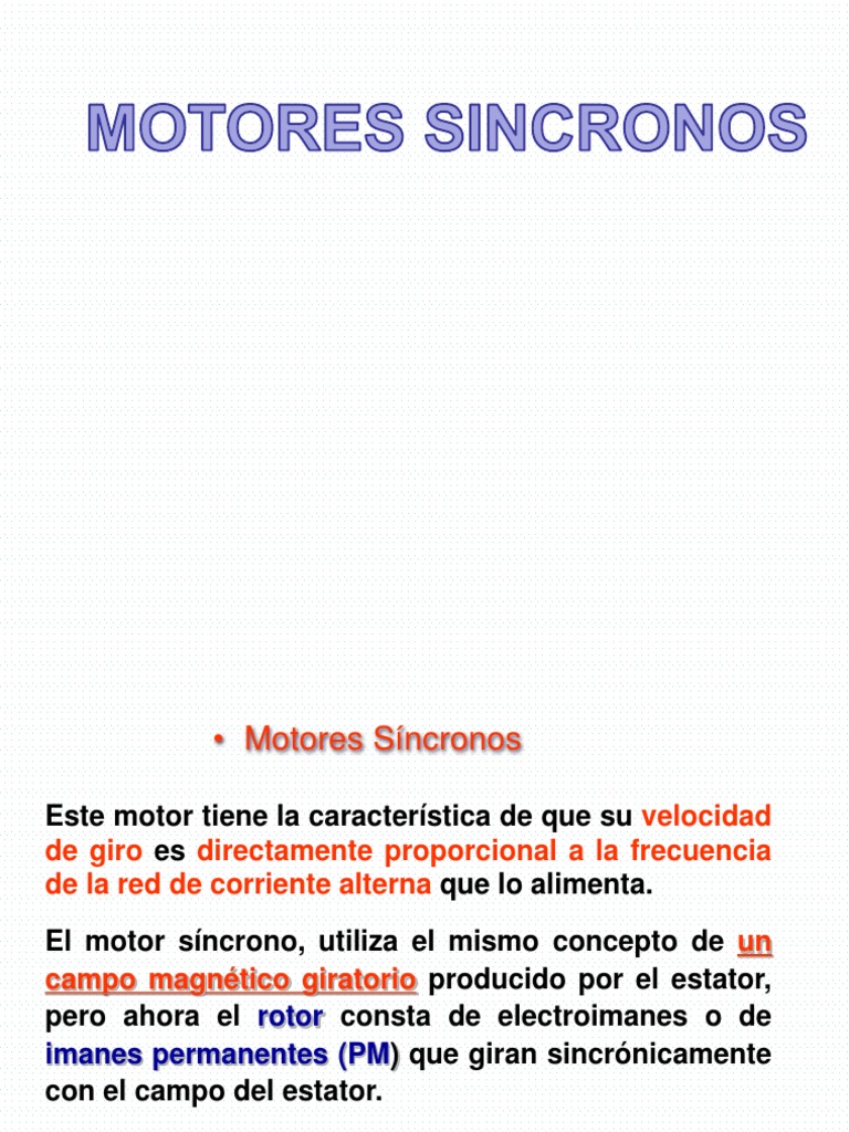 Motores Sincronos | PDF | Motor eléctrico | Imán