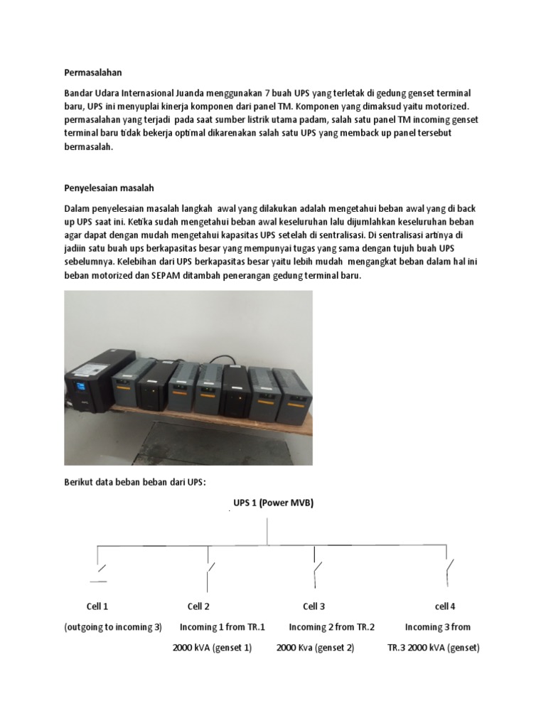 Centralisasi UPS Di Gedung Genset Terminal Baru | PDF