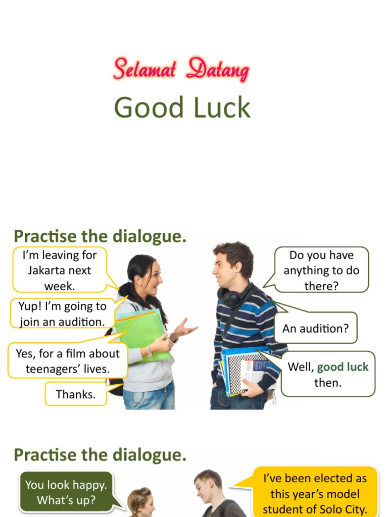 Dialogue Practice for Good Luck Wishes | PDF | Wellness