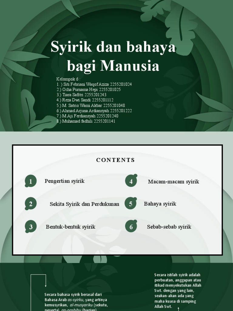Syirik Dan Bahaya Bagi Manusia | PDF