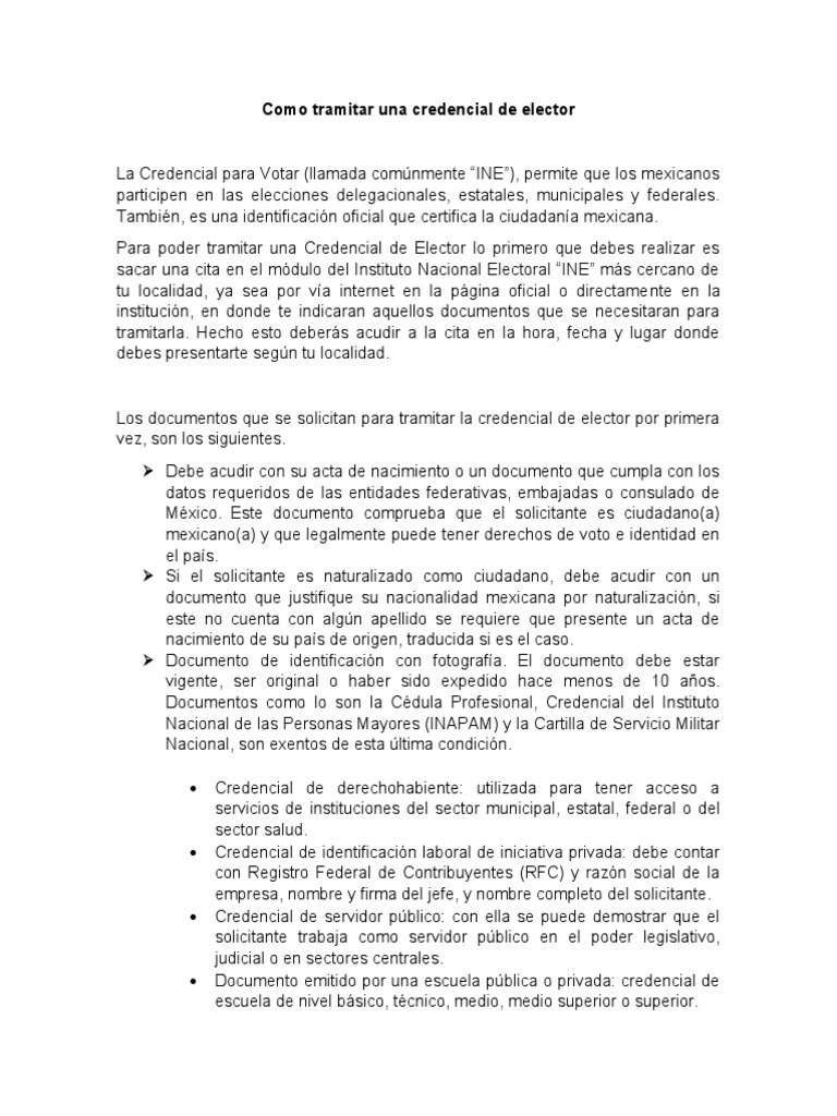 Como Tramitar Una Credencial de Elector | PDF | México | Responsabilidad