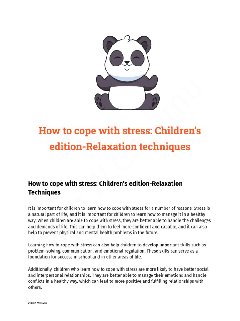 Children's Stress Relief Techniques | PDF | Relaxation (Psychology ...