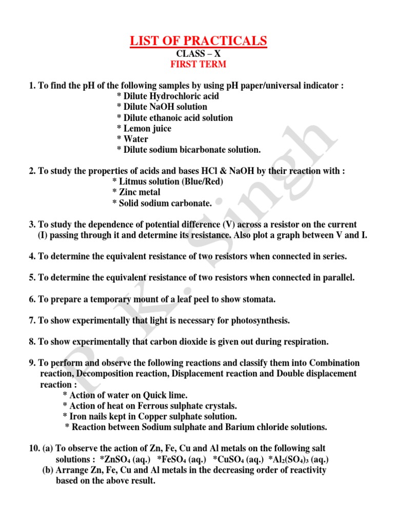 X Practical | PDF | Ph | Mirror