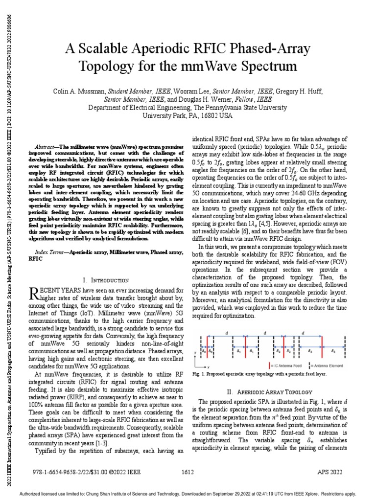 A Scalable Aperiodic RFIC Phased-Array Topology For The Mmwave Spectrum | PDF | Extremely High ...