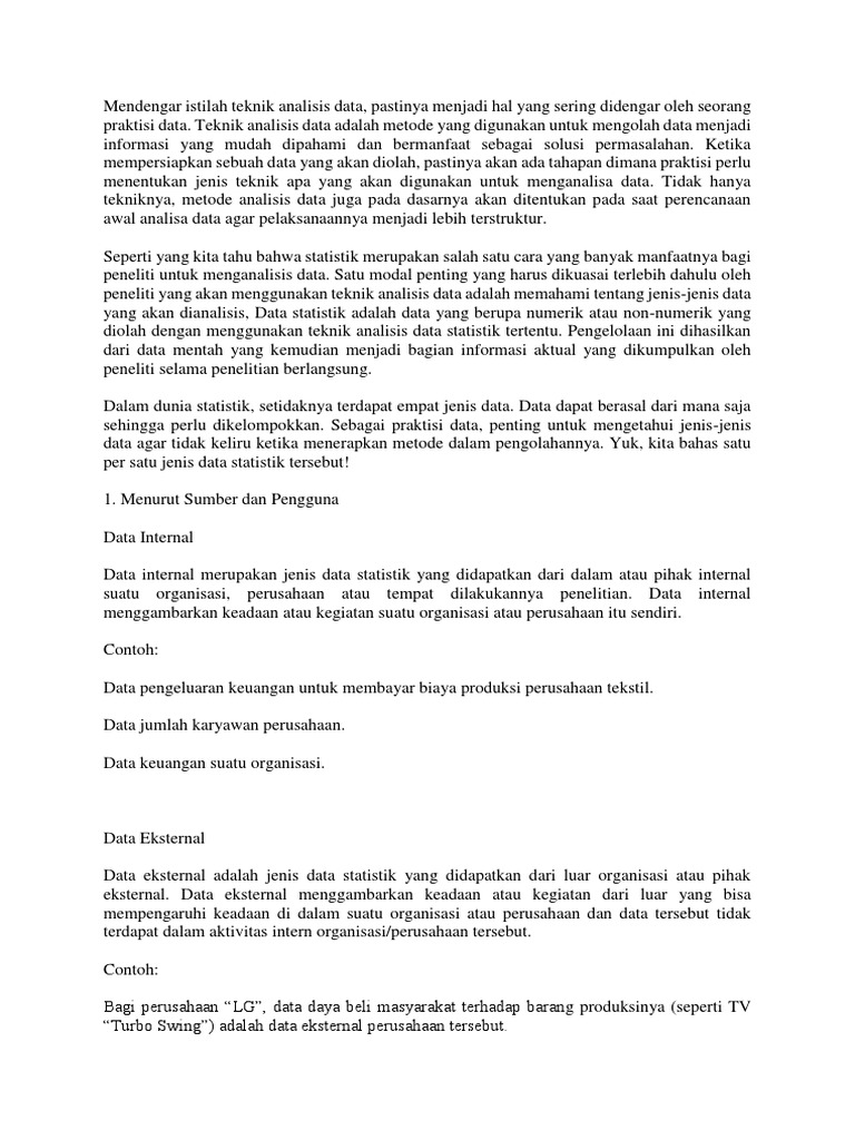 JENIS DATA STATISTIK | PDF