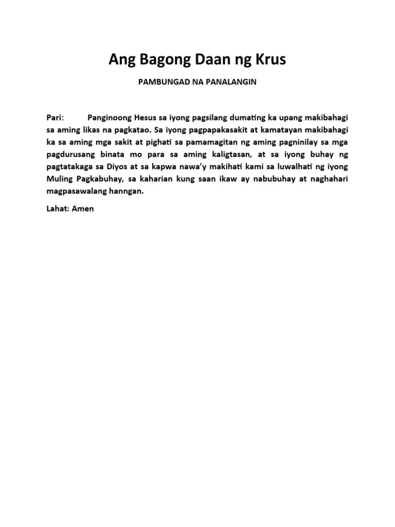 Stations of The Cross (FILIPINO) | PDF