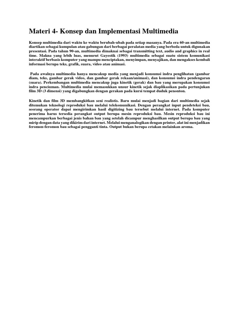 Konsep dan Implementasi Multimedia | PDF | Seni | Teknologi & Rekayasa