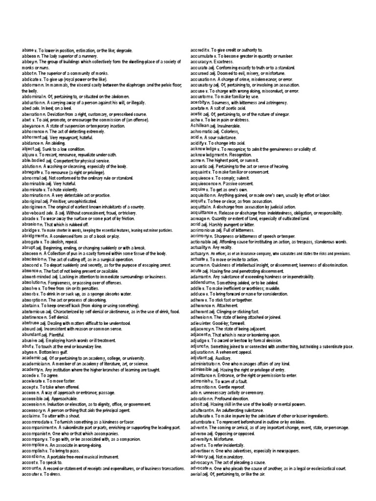 5000 TOEFL Words - Final | PDF | Abdomen