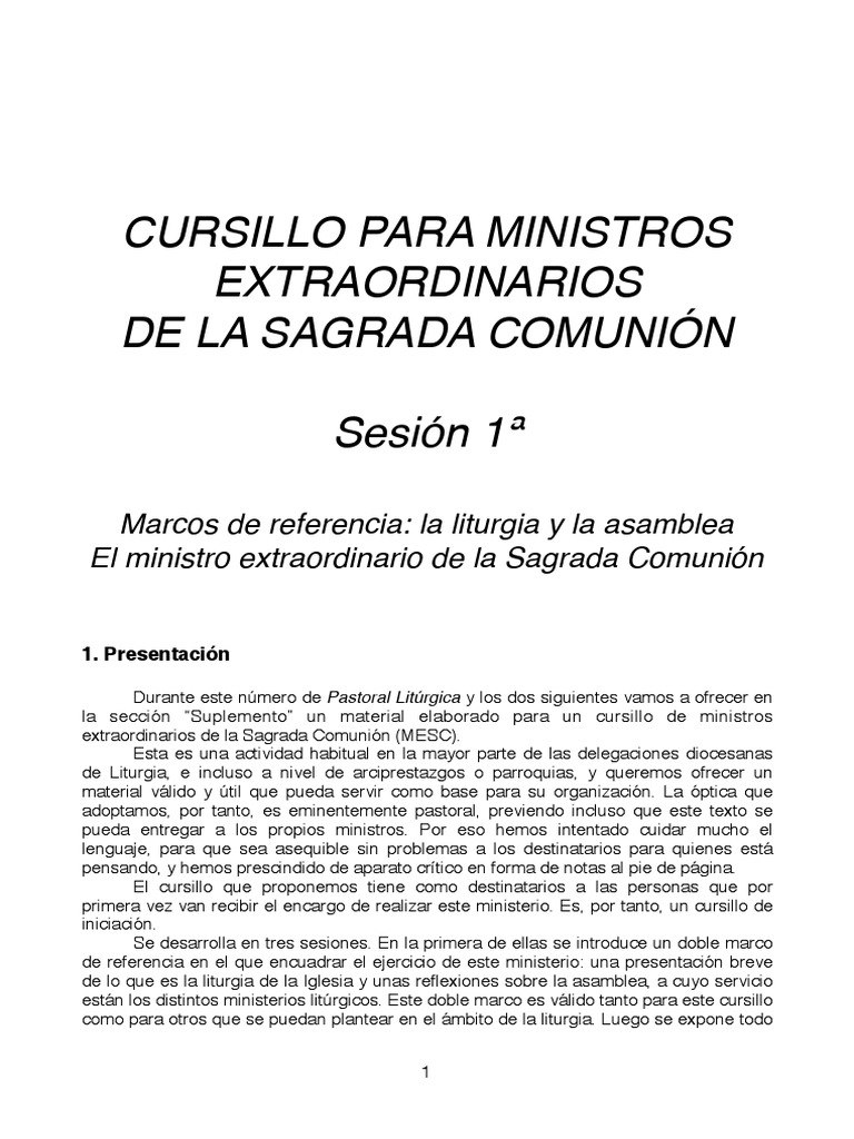 Cursillo MESC | PDF | eucaristía | Misa (liturgia)