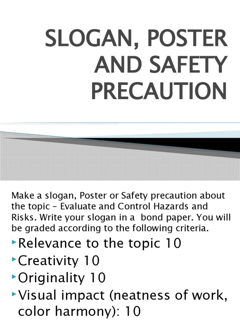 Slogan, Poster and Safety Precaution | PDF