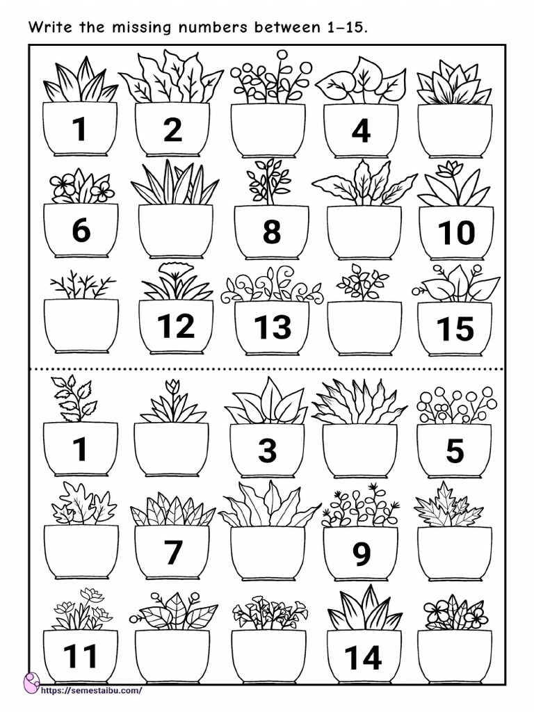 missing-numbers-worksheets-1-15 | PDF