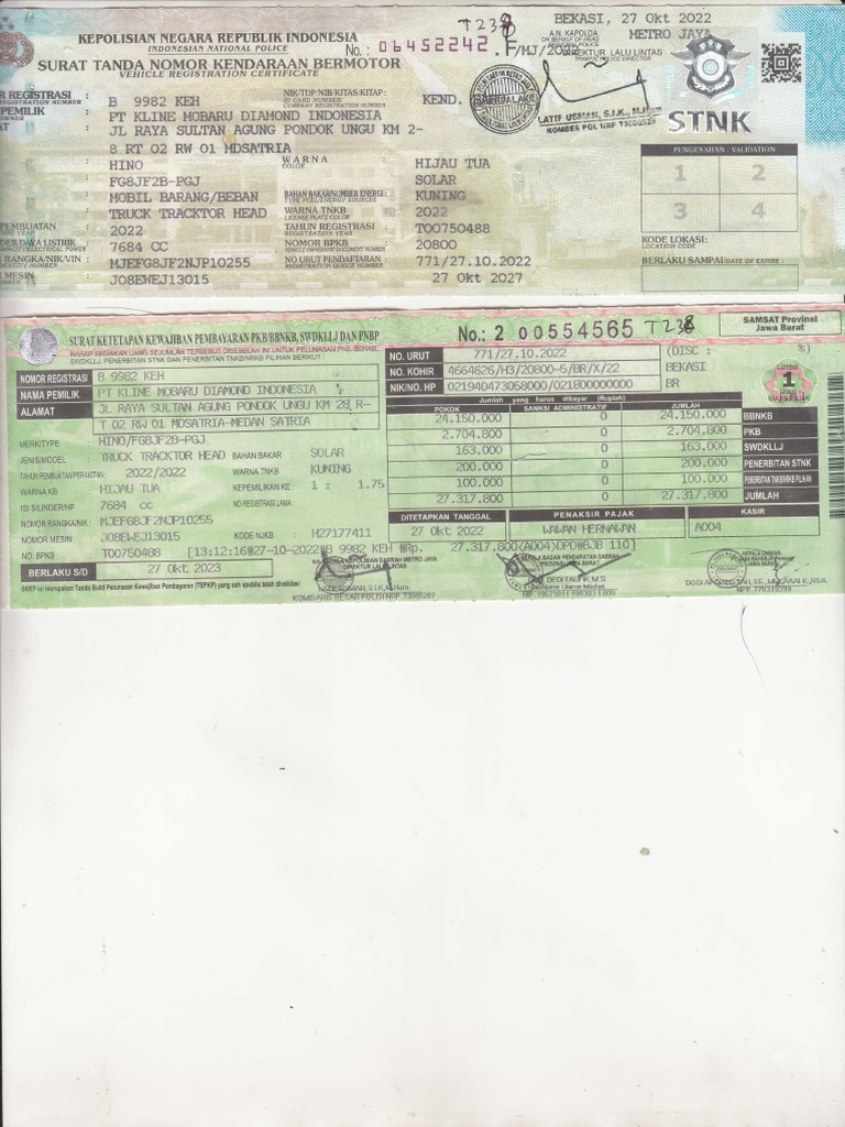 Truk Traktor Hijau 2022: Spesifikasi dan Registrasi | PDF