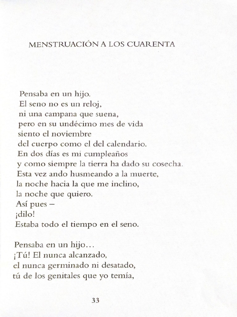 Menstruación A Los Cuarentas-Anne Sexton | PDF