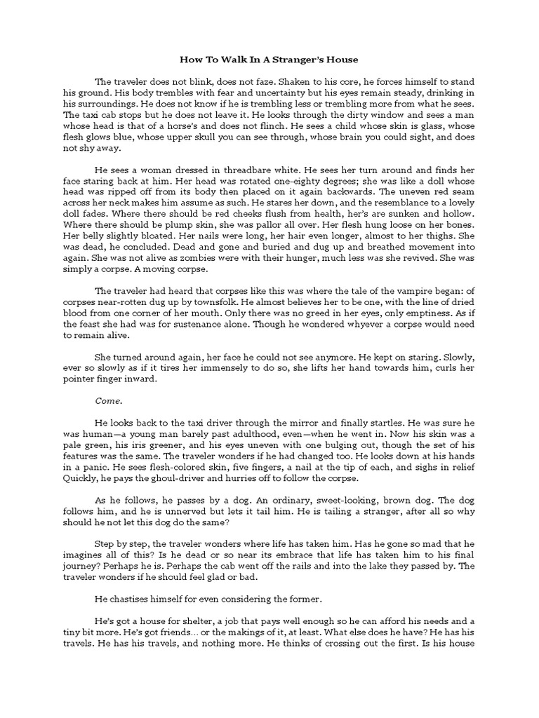 How To Walk in A Stranger's House (Short Story) - Mutya | PDF