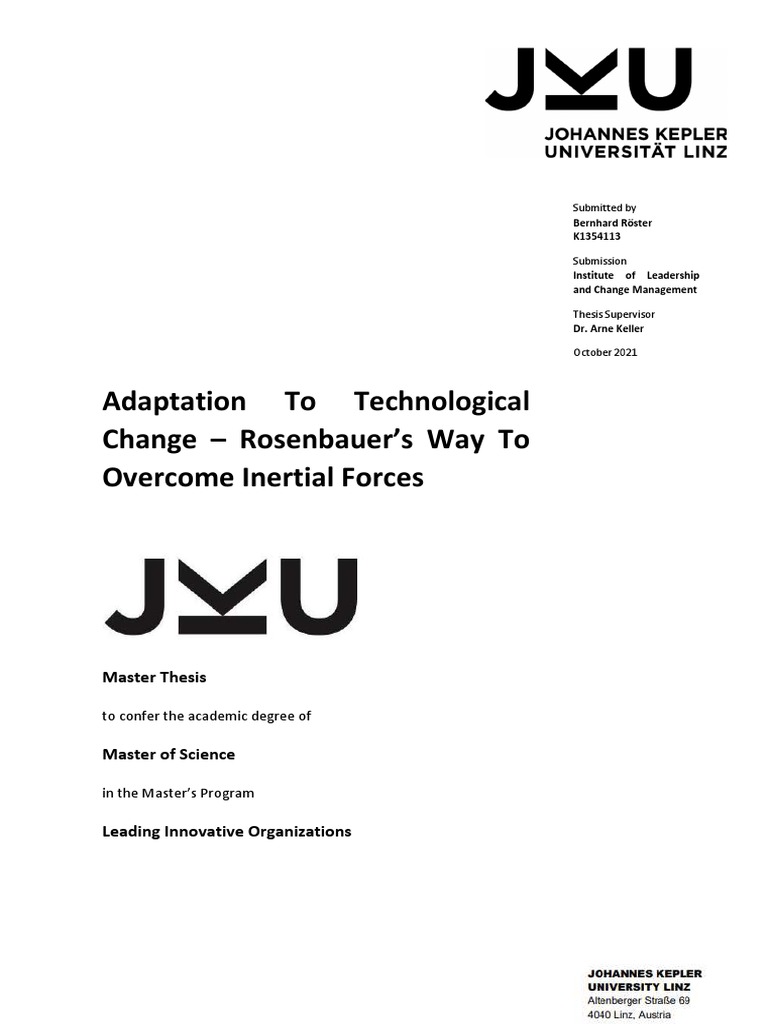 Adaptation To Technological Change | PDF | Theory | Conceptual Model