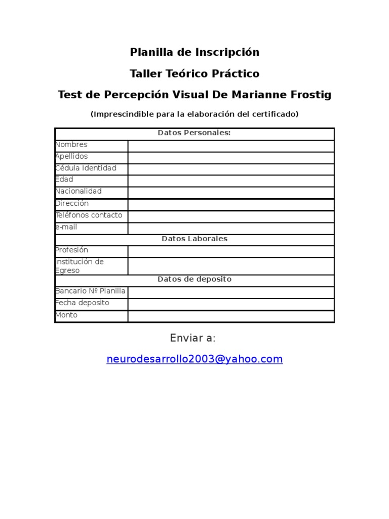 Taller Teórico Práctico - Test de Percepción Visual de Marianne Frostig ...