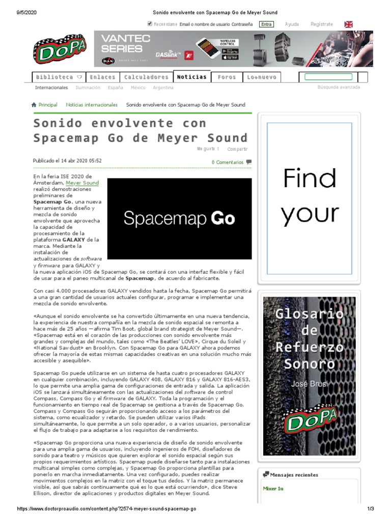 Sonido Envolvente Con Spacemap Go de Meyer Sound | Descargar gratis PDF | Ios | Software de la ...