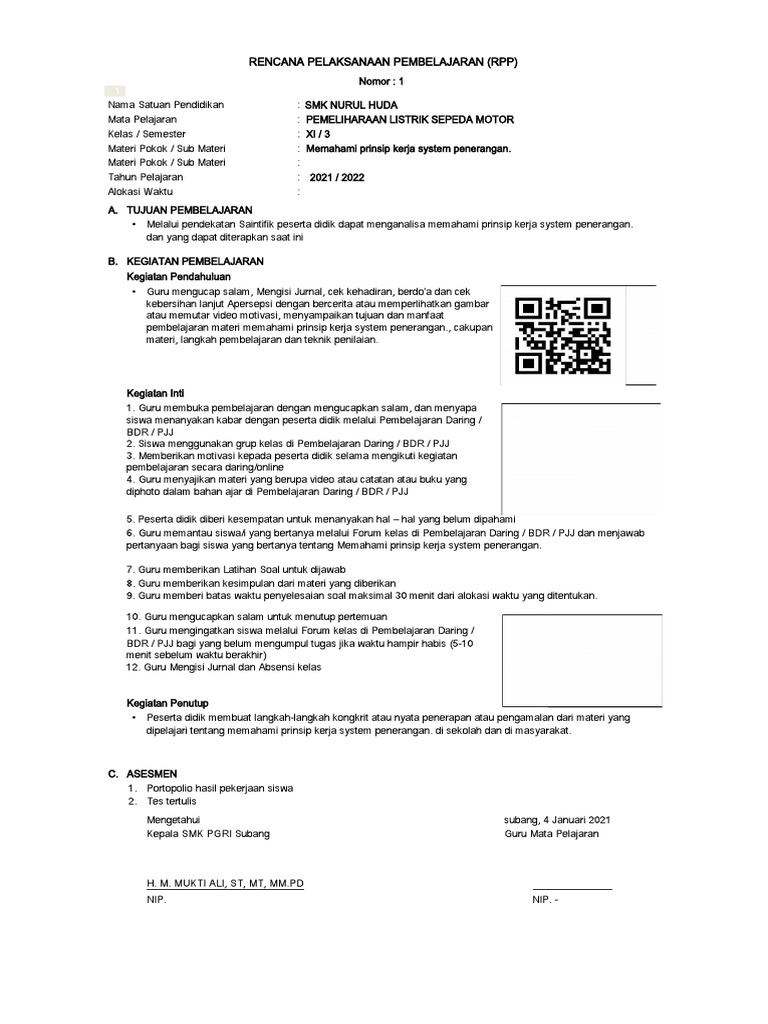 RPP 1 PLSM XI SMT 2 TP.2020-2021 | PDF
