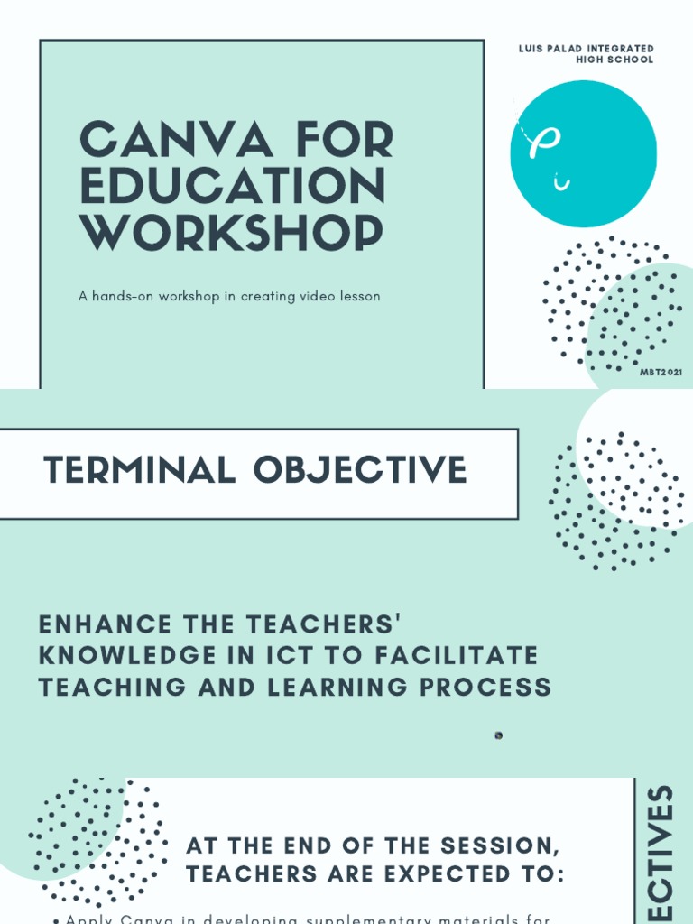 Canva Workshop for Teachers | PDF | Educational Technology | Learning